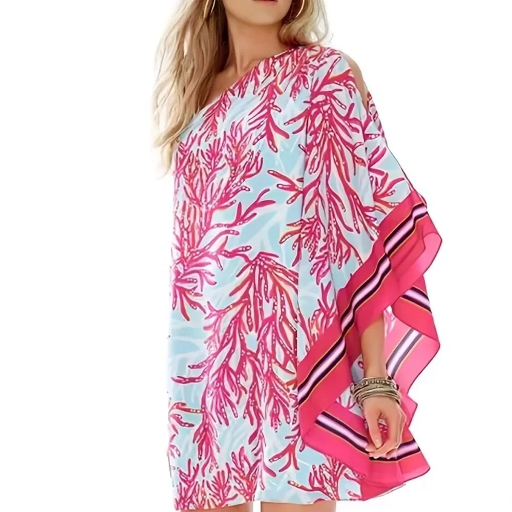 Lilly Pulitzer | Dresses | Lilly Pulitzer Size Marlee Oneshoulder Silk ...